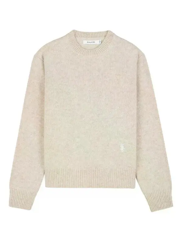 SPORTY & RICH Logo-embroidered Sweater - Neutrals