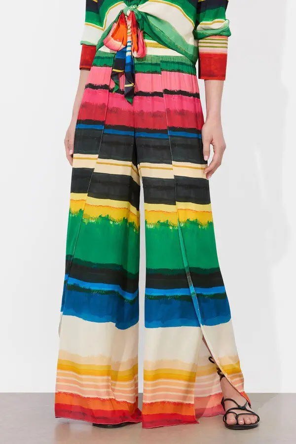 Alice + Olivia Larissa Open Pleat Pant - Multicolor