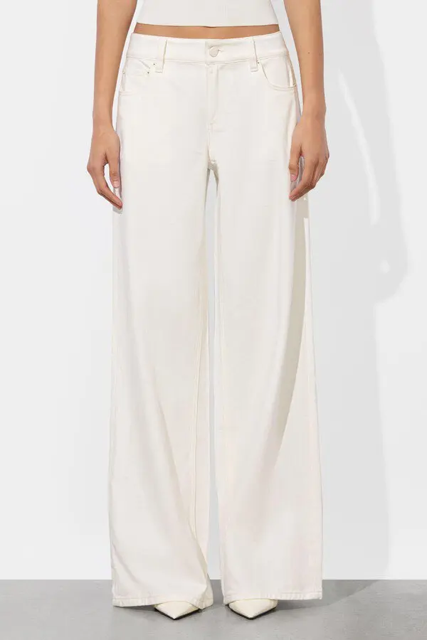 Alice + Olivia Wide Leg Jean - White