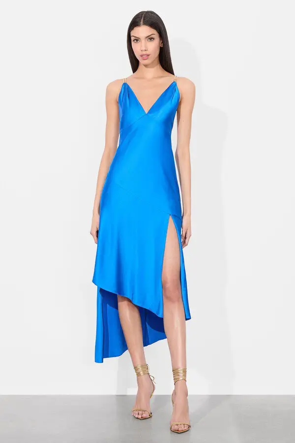 Alice + Olivia Savana Chain Strap Midi Dress