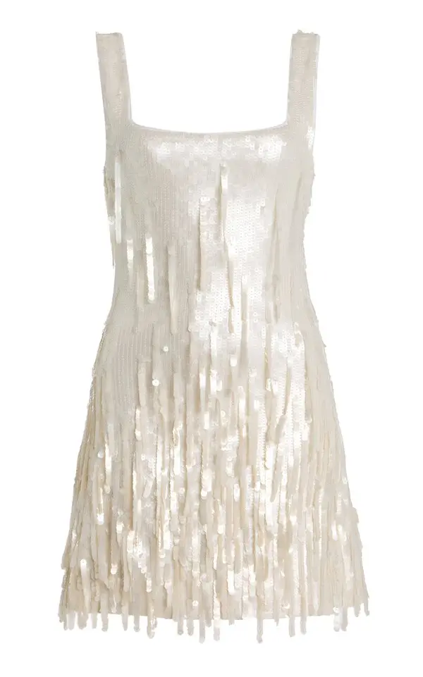 Staud Le Sable Sequined Mini Dress - Ivory