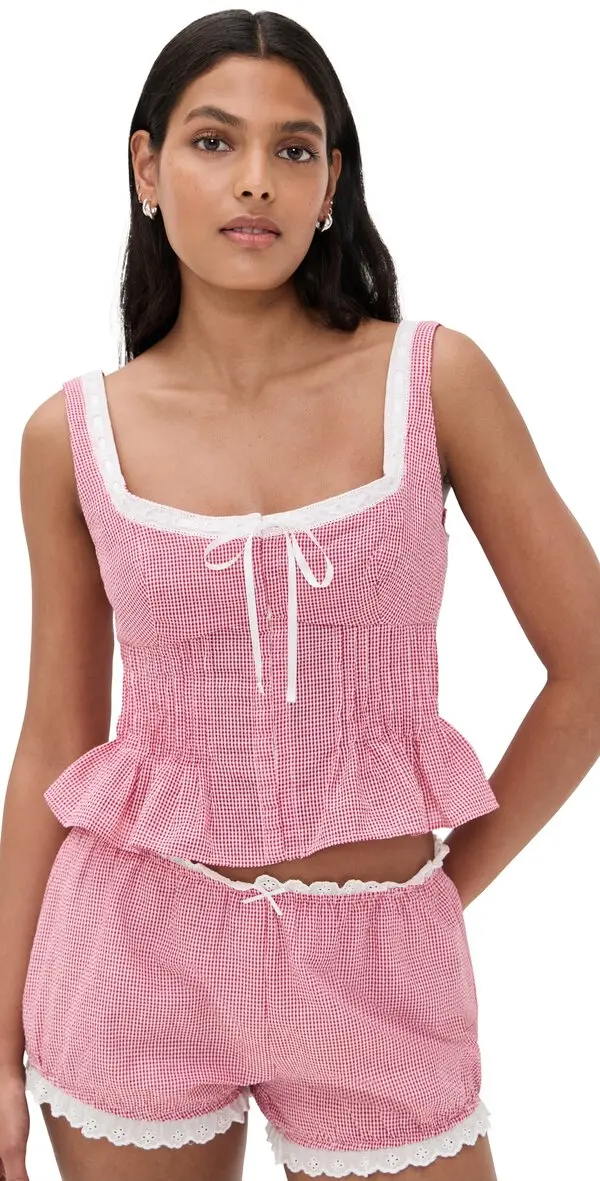 NIA Gingham Print Top