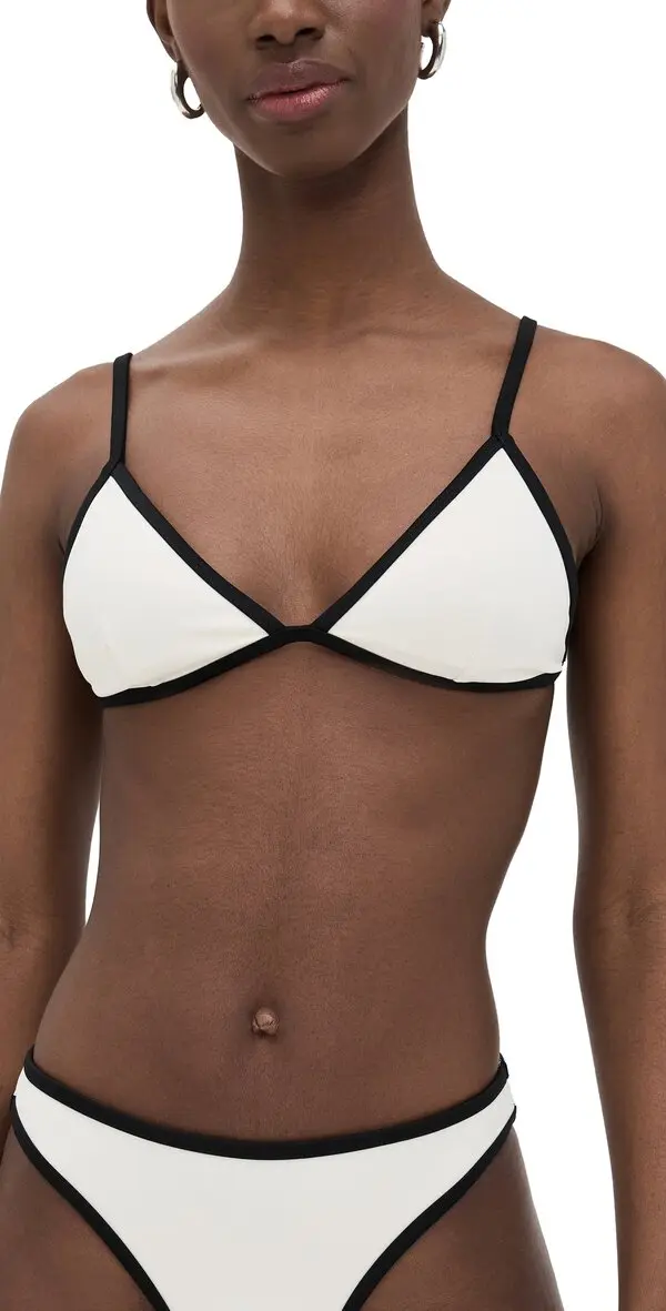 Good American Compression Perfect Fit Bikini Top - Cloud White