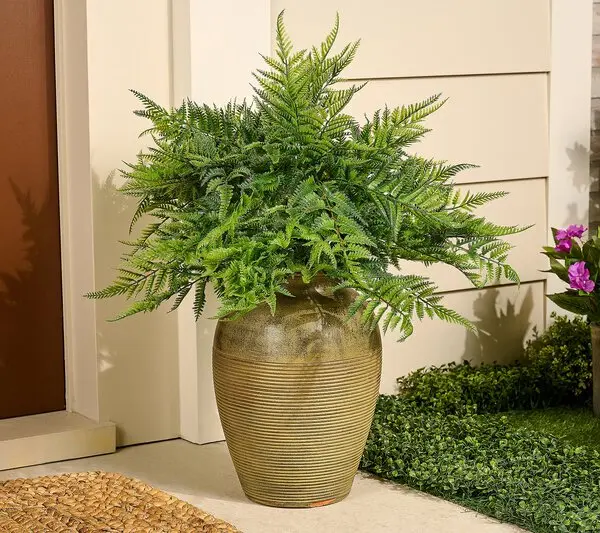 LWYA BY KIM GRAVEL As Is 30' Oversized Faux Fern In/outdoor Urn Filler Kim G