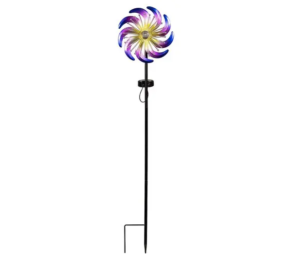 PLOW & HEARTH Solar Wind Spinner With Acrylic Burst