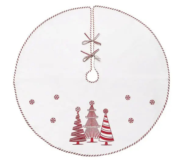 VALERIE PARR HILL Peppermint Forest Tree Skirt Valerie