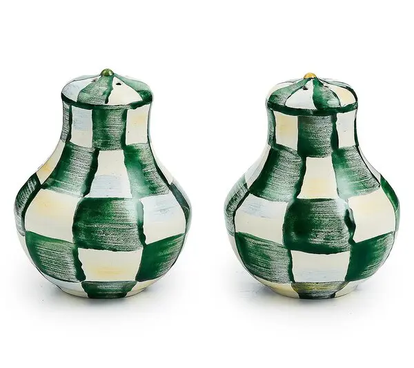 MACKENZIE-CHILDS Emerald Check Salt & Pepper Sh Akers - One-color