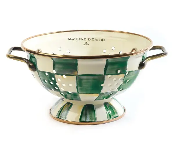 MACKENZIE-CHILDS Emerald Check Small Colander