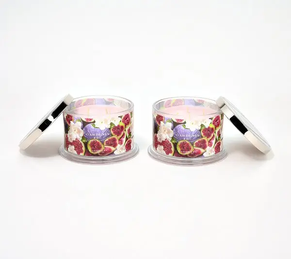 HOMEWORX BY SLATKIN + CO. As Is Homeworx Slatkin & Co. S/2 18oz Candles Fig