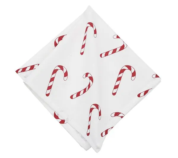 VALERIE PARR HILL Candy Cane Wishes Napkin Set Of 6 Valerie