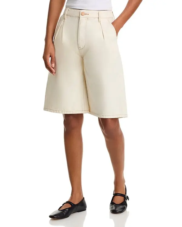 Blanknyc Longline Pleated Denim Shorts