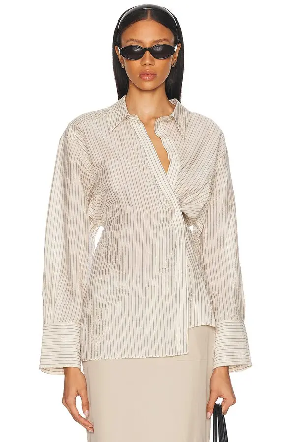 RÓHE Asymmetric Striped Shirt