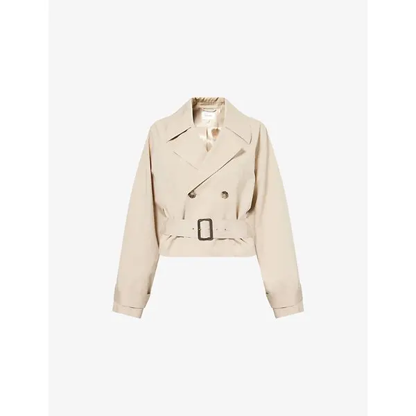 FRAME Cropped Cotton Trench Coat