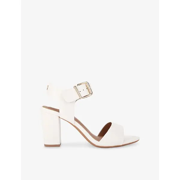 Kurt Geiger Sutton Faux-leather Heeled Sandals - Bone