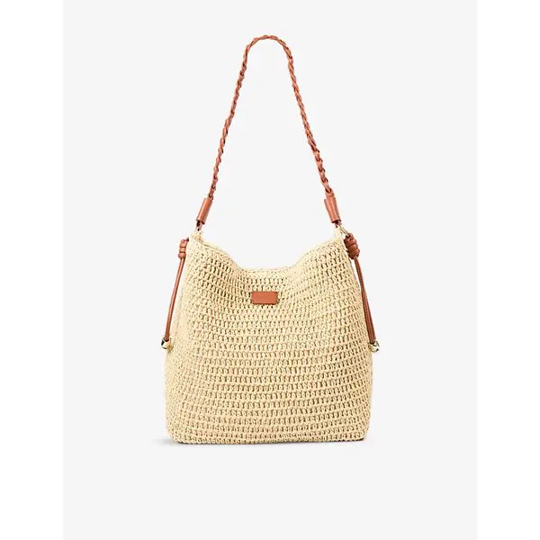 LK BENNETT Celeste Raffia Tote Bag With Braided-strap