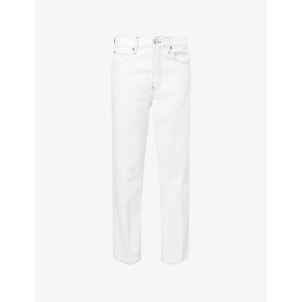 FRAME Vertical Crop Straight-leg High-rise Jeans