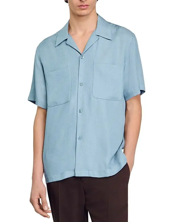 Sandro Pocket Loose-fit Button Shirt - Chambray
