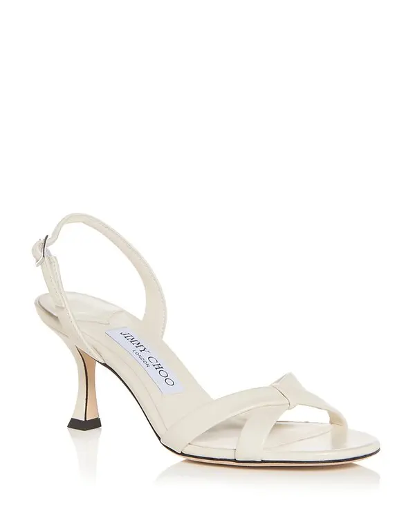 JIMMY CHOO Elsy 70 Slingback Sandals - Latte