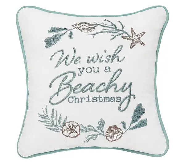 VALERIE PARR HILL Beachy Christmas Pillow Valerie