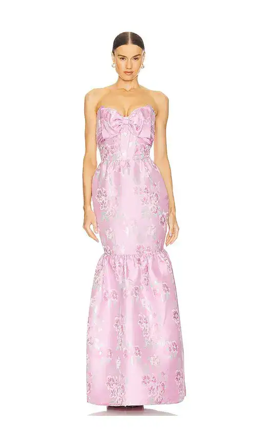 fitted lace wedding dress The Lisianthus Dress in Lilac Tapestry Rose 12 / Lilac Tapestry Rose main image 0