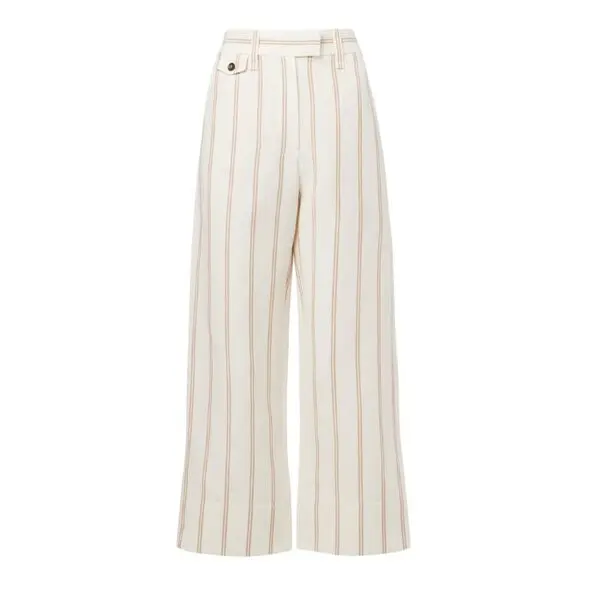 Brunello Cucinelli Monili Striped Linen And Cotton Chinos