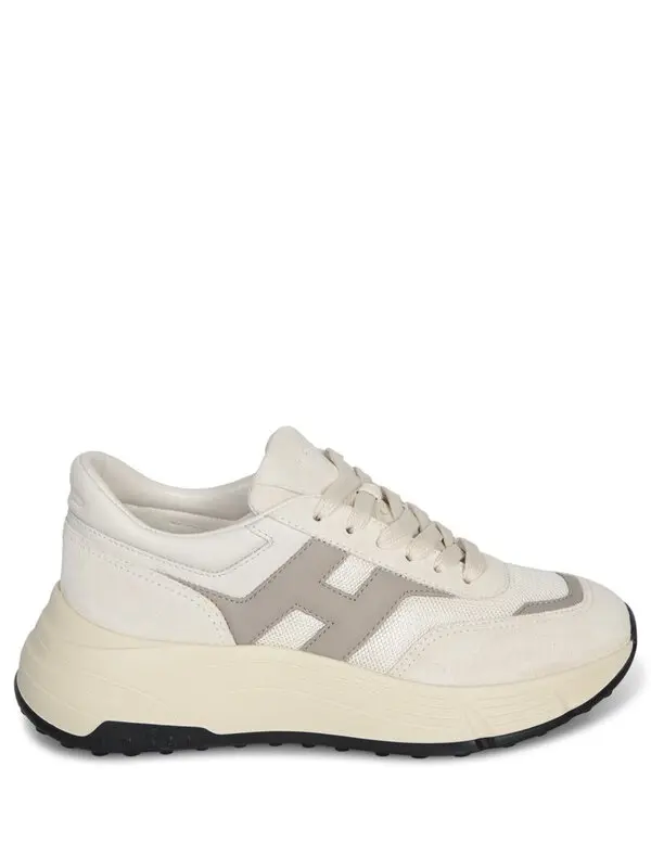 Hogan Mixed Fabric Sneakers - Beige