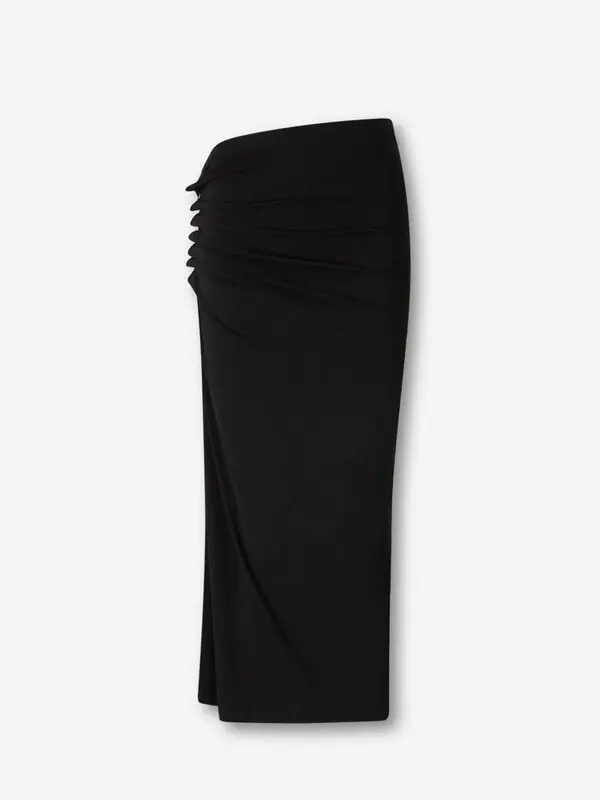 Rabanne Draped Midi Skirt - Black