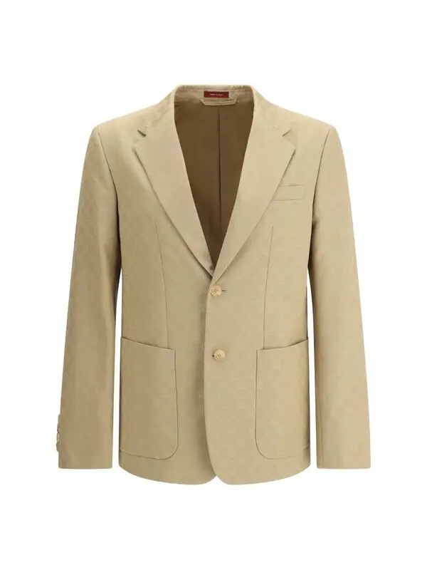 Gucci Gg Jacquard Blazer - Beige