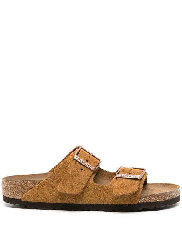 BIRKENSTOCK Arizona Suede Leather Sandals - Brown