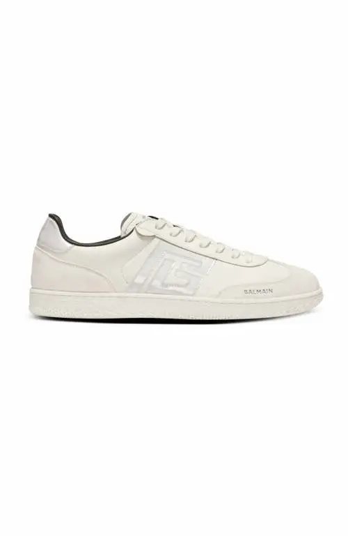 Balmain Suede Swan Trainers - White