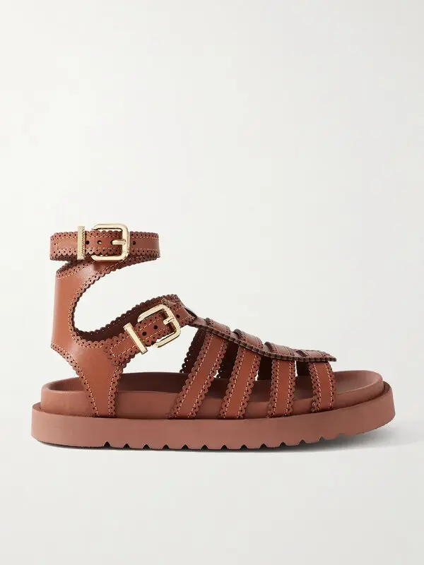Zimmermann Goldie Leather Platform Sandals - Brown