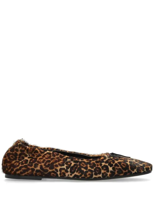 Golden Goose Amy Leopard Print Leather Flats - Beige Brown Black Leo
