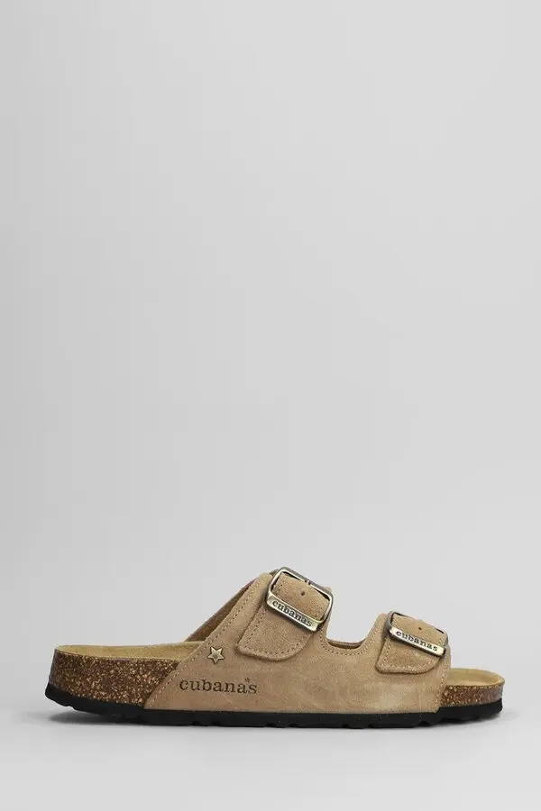 CUBANAS Amalia Suede Flats - Brown