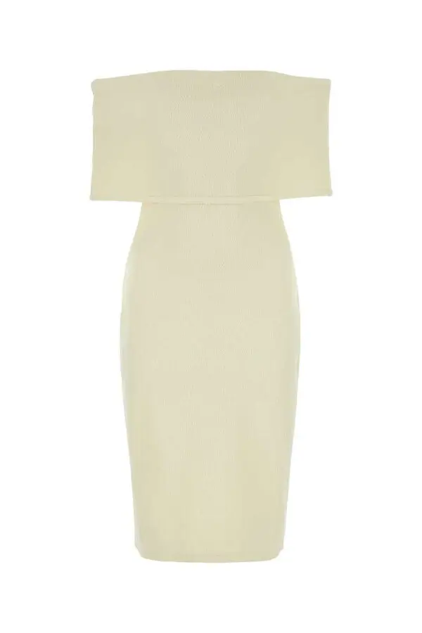 Bottega Veneta Fluid Suede Midi Dress With Metal Detail In