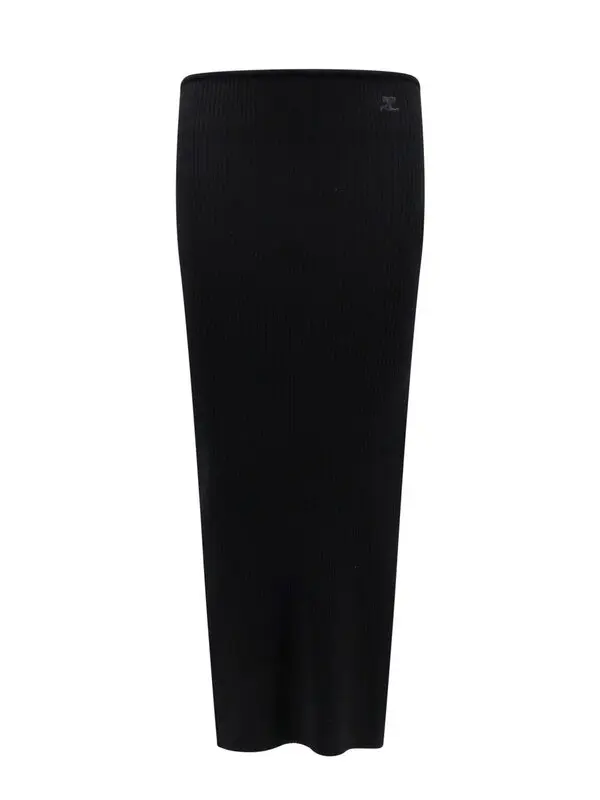COURREGES Ribbed Knit Pencil Skirt