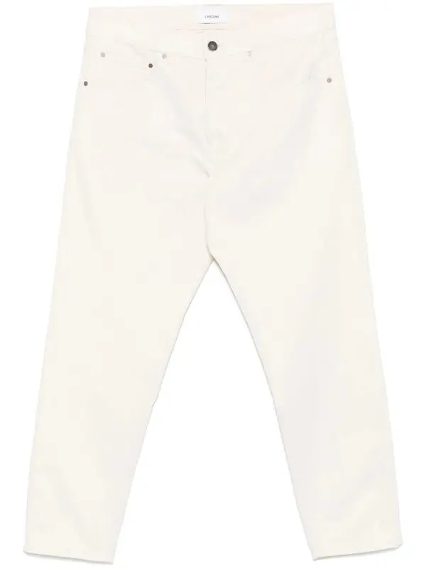 LARDINI Cropped Five-pocket Jeans - White
