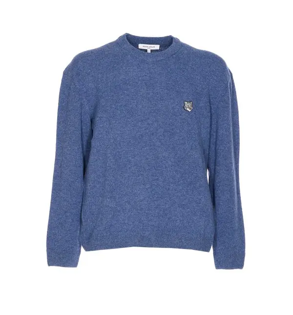 Maison Kitsuné Fox Head Wool Sweater - Blue
