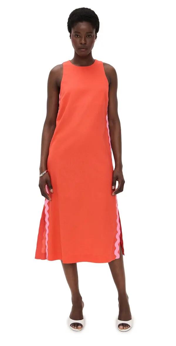 English Factory Sleeveless Midi Dress - Orange