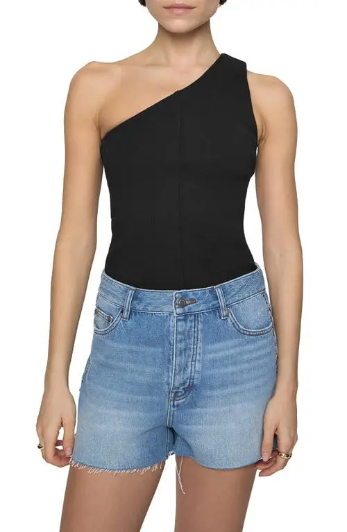 Rebecca Minkoff Mogan One Shoulder Tank - True Black