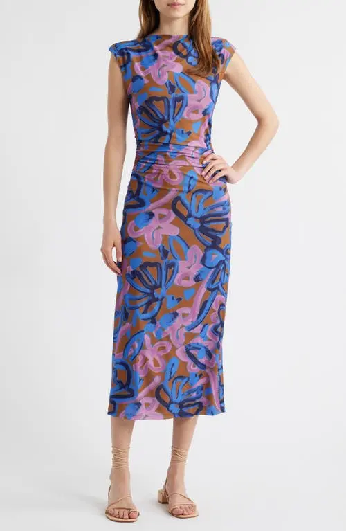 CLEOBELLA Carrie Floral Mesh Midi Dress