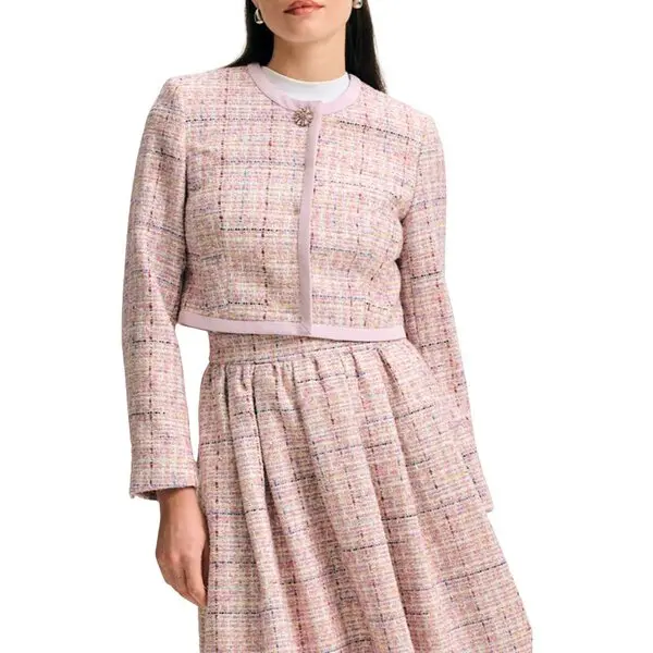 ISAAC MIZRAHI NEW YORK Crop Tweed Jacket