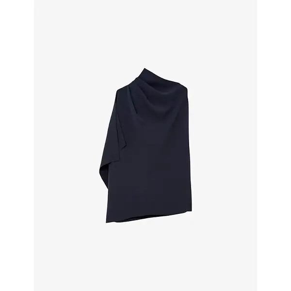 REISS Elle One-shoulder Top - Navy