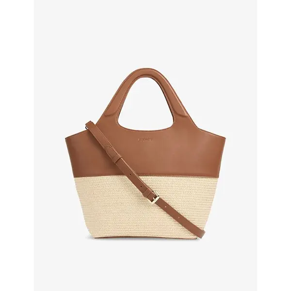 LK BENNETT Carly Raffia And Leather Cross-body Bag