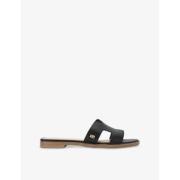 Kurt Geiger Raven Faux-leather Flat Sandals - Black