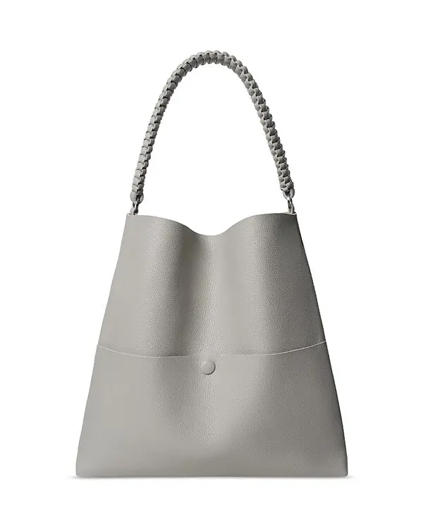 Callista Slim M Grained Leather Tote - Oat
