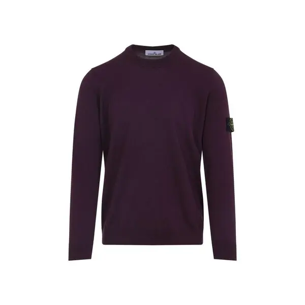 Stone Island Amaranth Virgin Wool Sweater - Red
