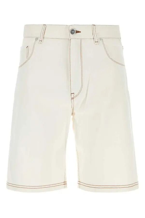 Fendi Denim Bermuda Shorts - White
