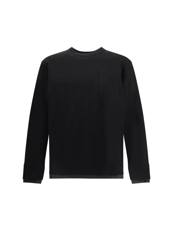 Sacai Long-sleeve Cotton Sweater - Black