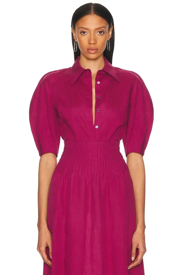 Gabriela Hearst Sansi Top - Raspberry