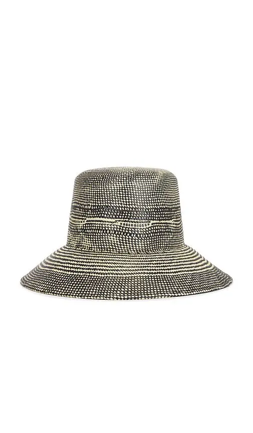 Brixton Lopez Panama Straw Bucket Hat - Catalina Sand & Black